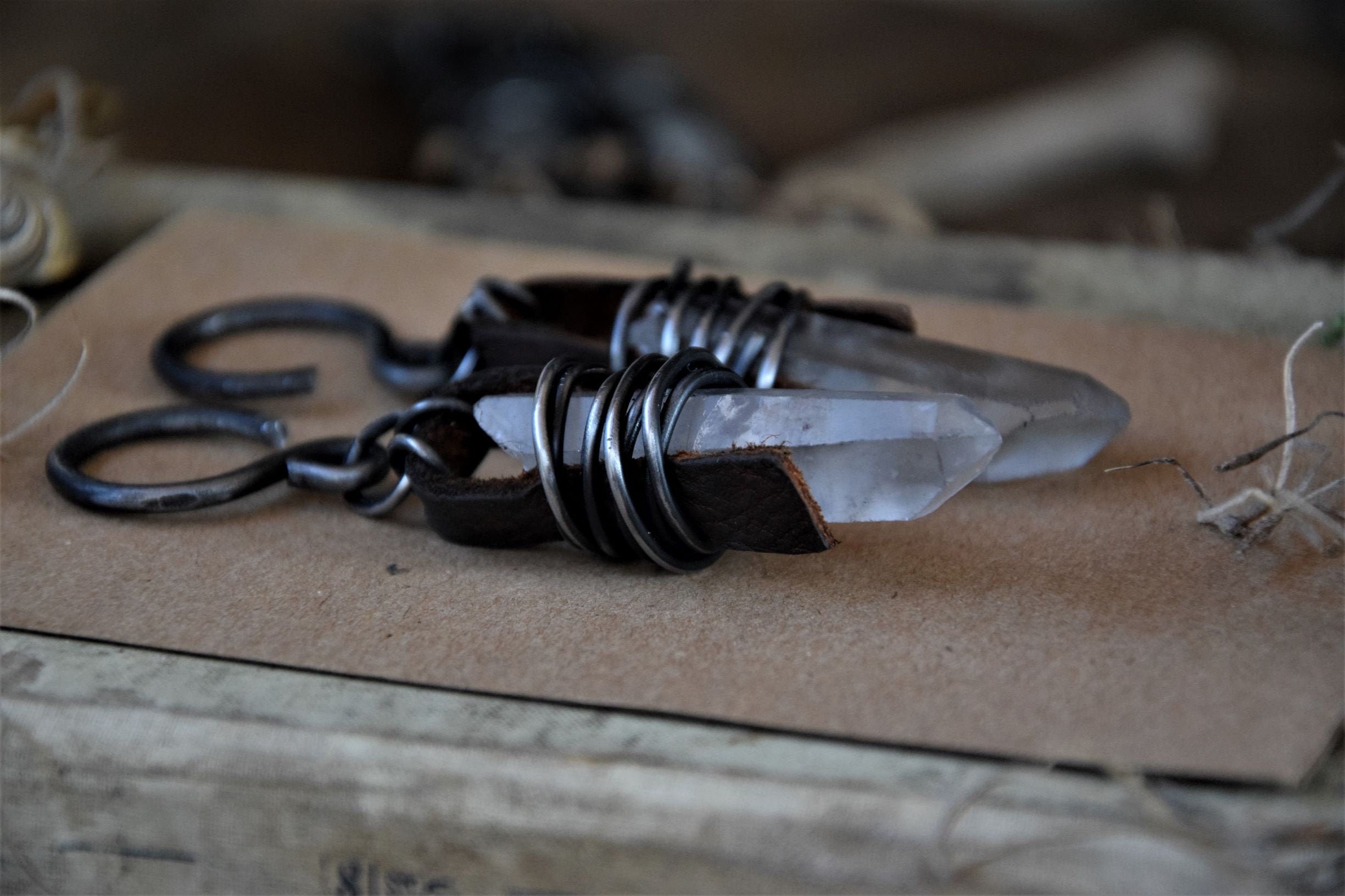 10g Quartz & Leather Ear Hangers