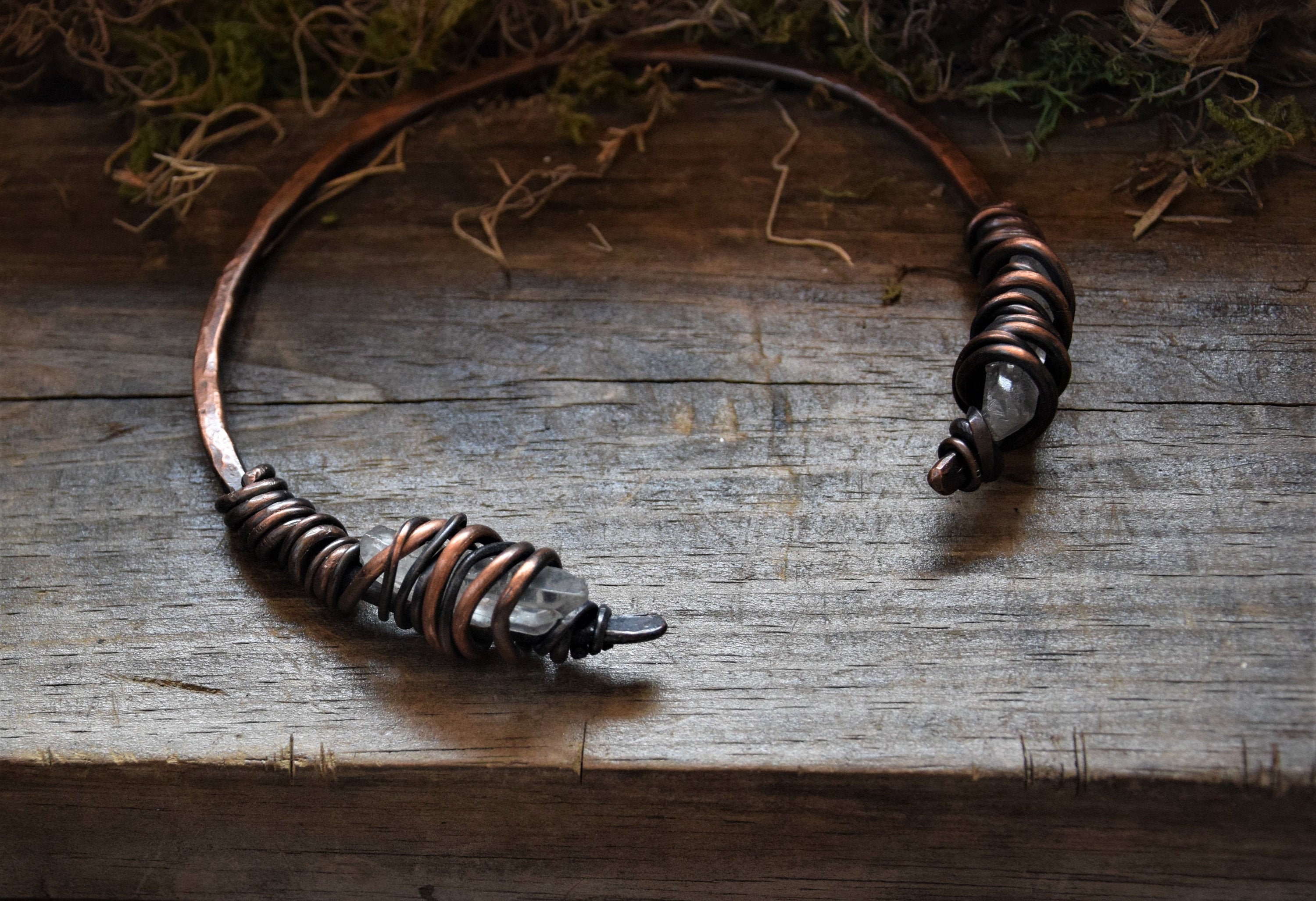 Quartz Point & Copper Neck Cuff