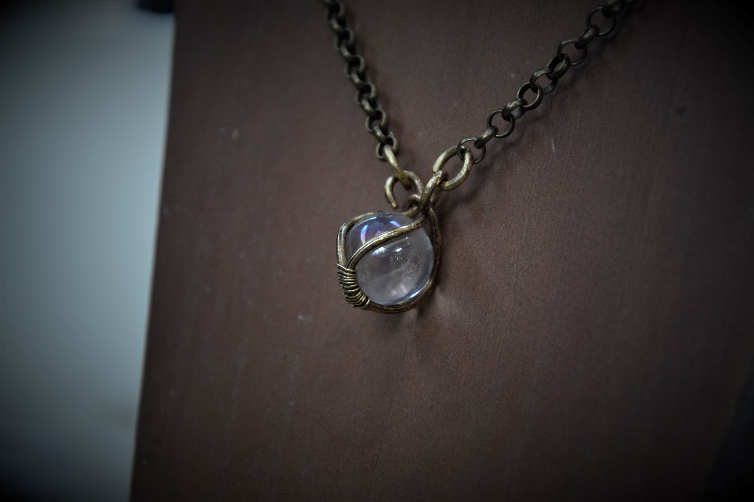 Angel Aura Quartz Oracle Statement Necklace, fae fashion, elven cosplay ...