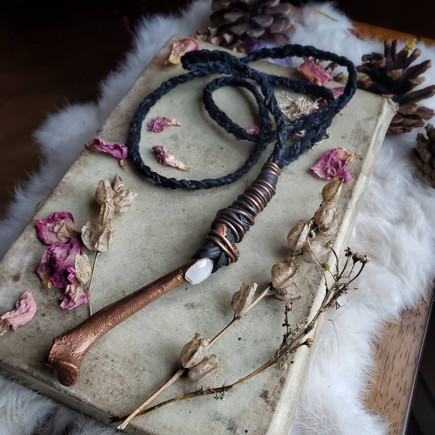 Copper Femur & Moonstone Statement Necklace