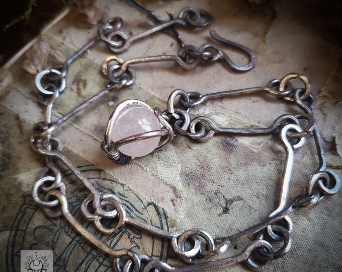 Rose Quartz Oracle Necklace *goth *witchcraft *dark Jewelry *witch ...