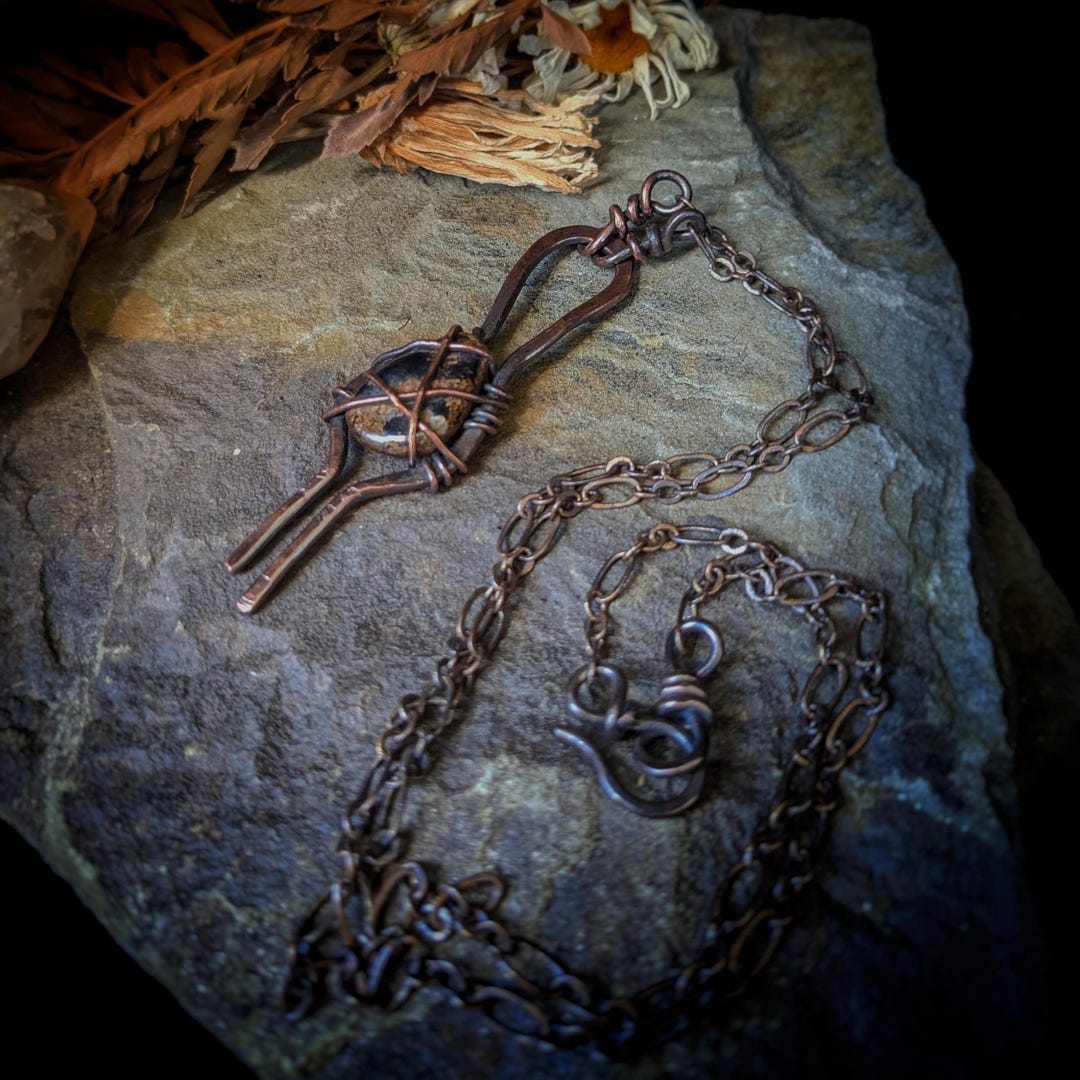 Bronzite II brass Jewelry copper Jewelry occult rustic Jewelry witchcraft witch Aesthetics dark ...