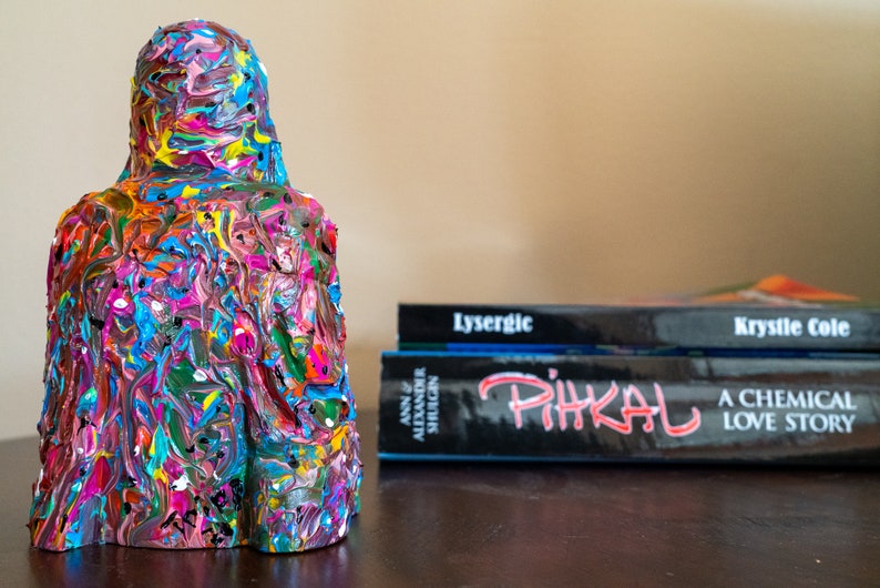 Psychedelic Outsider Art - Upcycled BUDDHA Wood Sculpture Painted ...