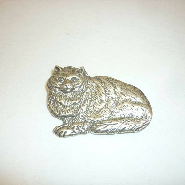 Sterling Cat Pin - Etsy