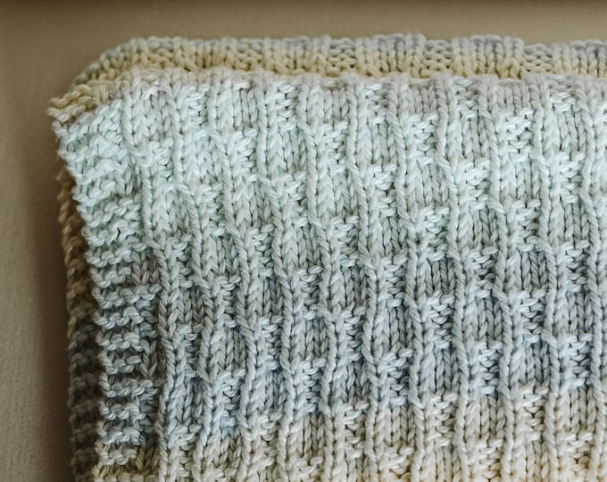 Beginner Wavy Rib Baby Blanket Knitting Pattern / Simple & - Etsy
