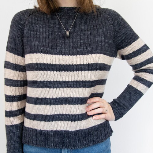 PATTERN Striped Sweater Knitting Pattern Pdf / Pullover - Etsy