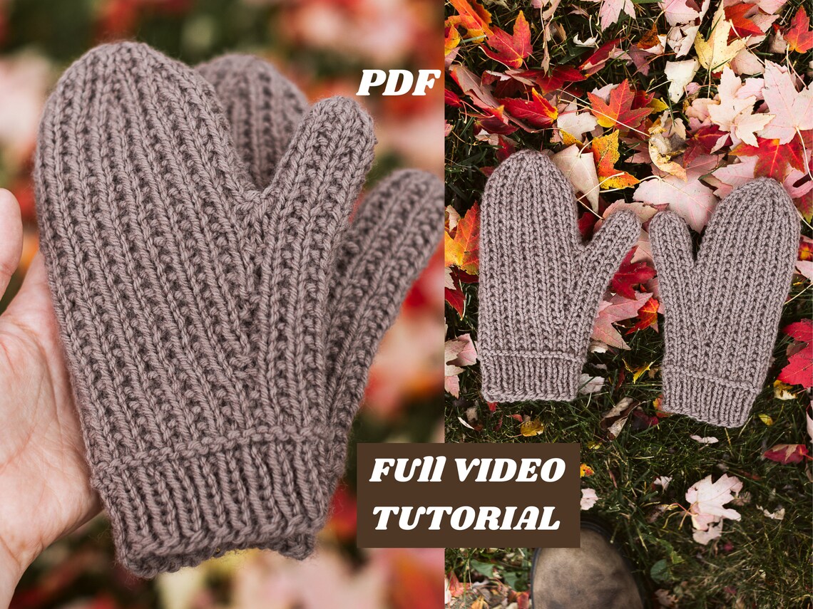 KNITTING PATTERN // Seeded Rib Mittens // Men & Womens Knitted Mittens ...