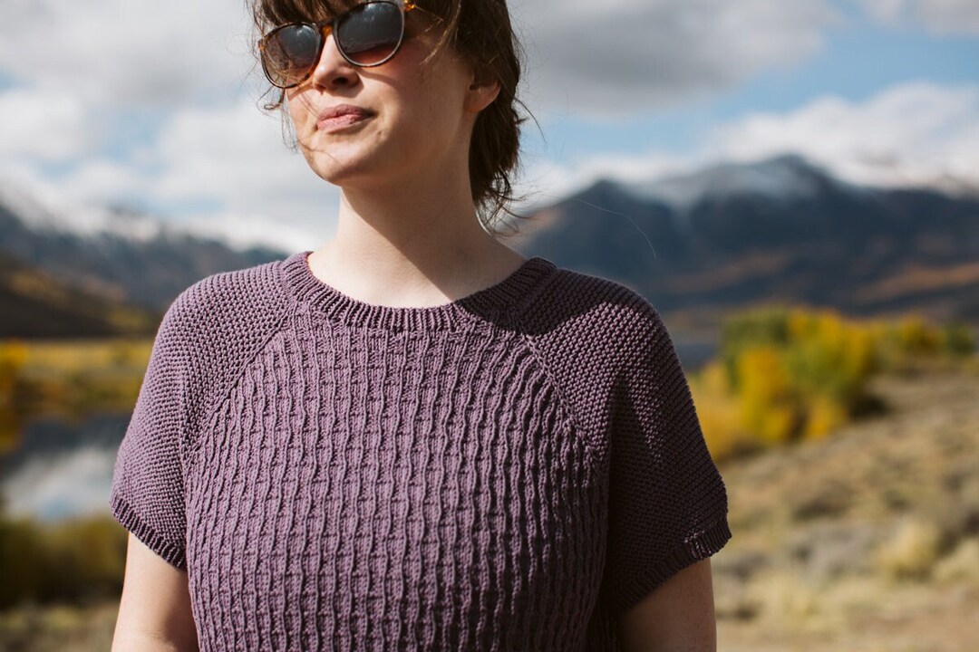 Alpine Hues Knitting Pattern Raglan Short Sleeve Womens Sweater DK ...