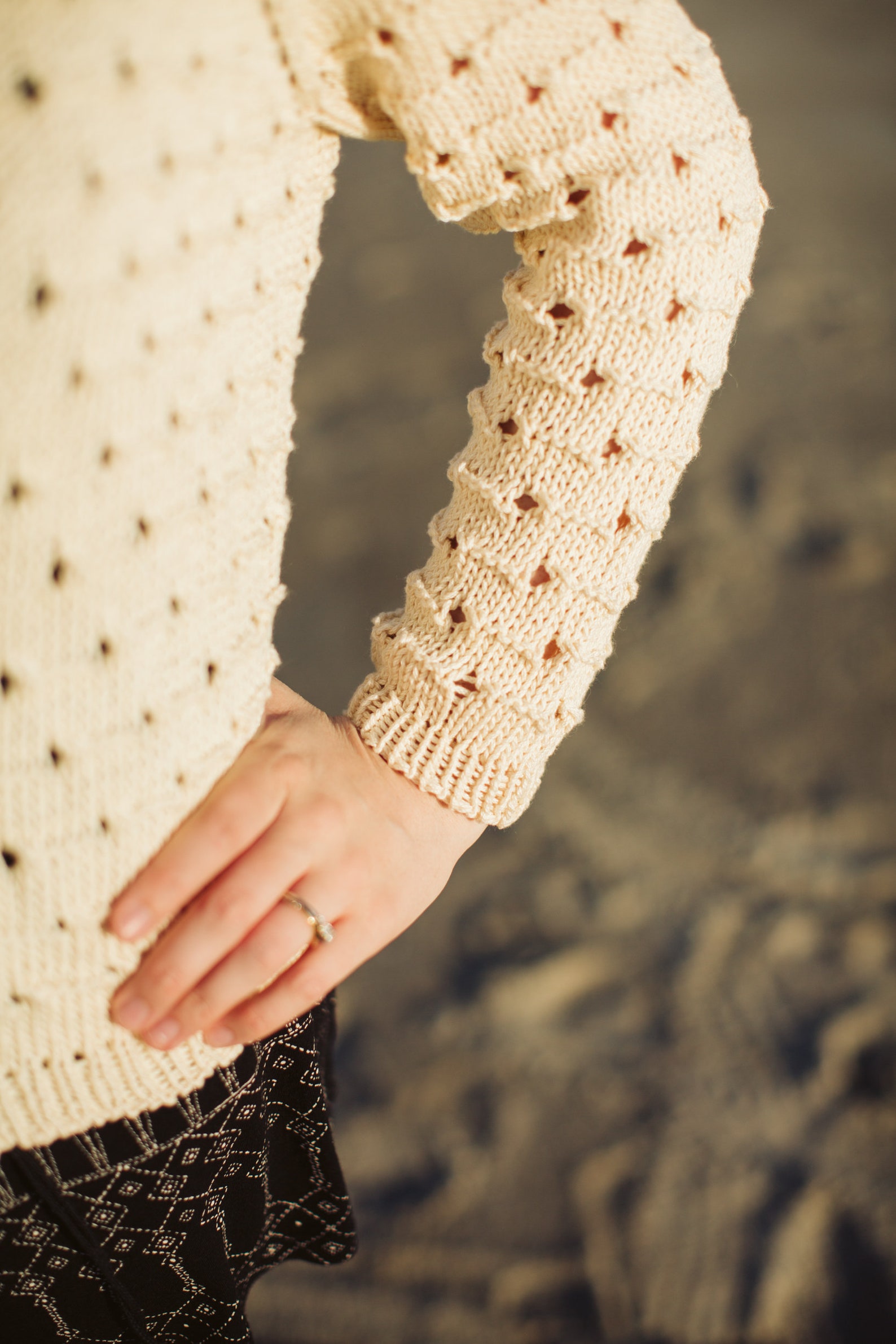 Lace Raglan Sweater Knitting Pattern // Womens Eyelet Summer Pullover ...