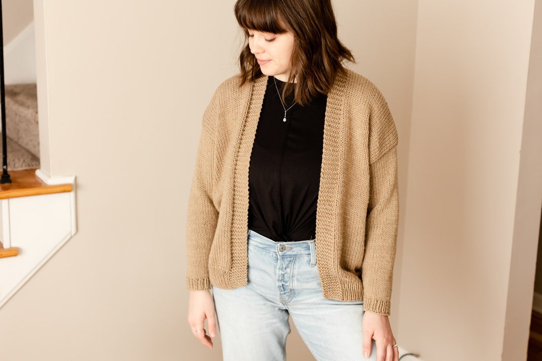 Easy Knit Cardigan for Beginners || Knitting Pattern | Worsted | FREE ...