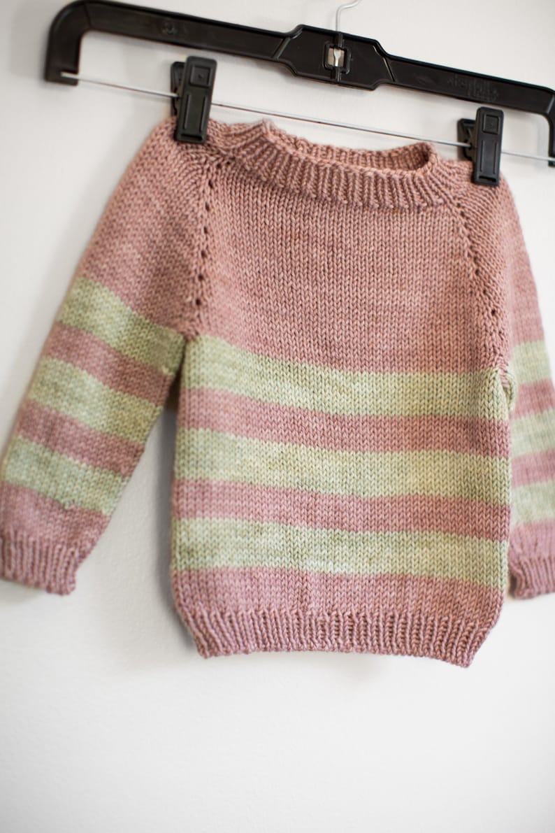 Kids Raglan Sweater Knitting Pattern // Hand Knit Baby Sweater - Etsy