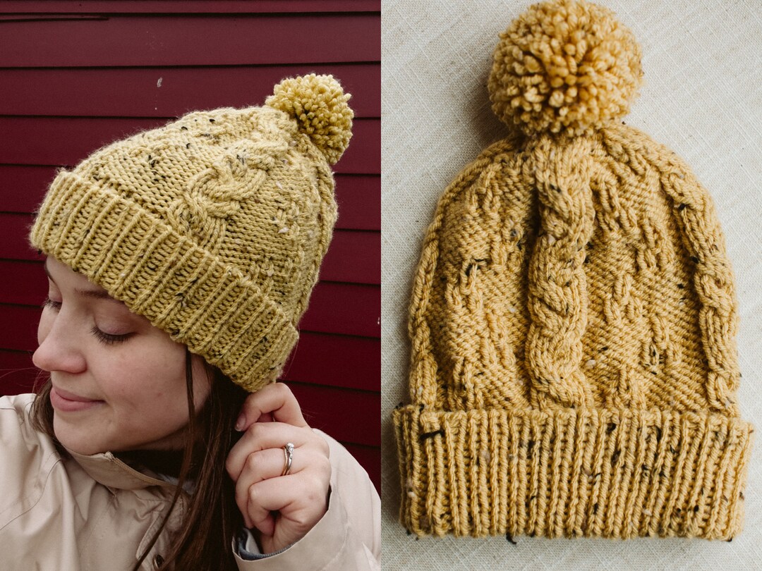 Lost Cable Beanie Knitting Pattern // Cute, Textured Knit Hat for Women ...