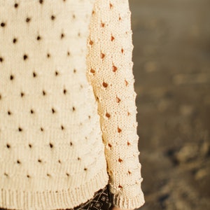 Lace Raglan Sweater Knitting Pattern // Womens Eyelet Summer Pullover ...