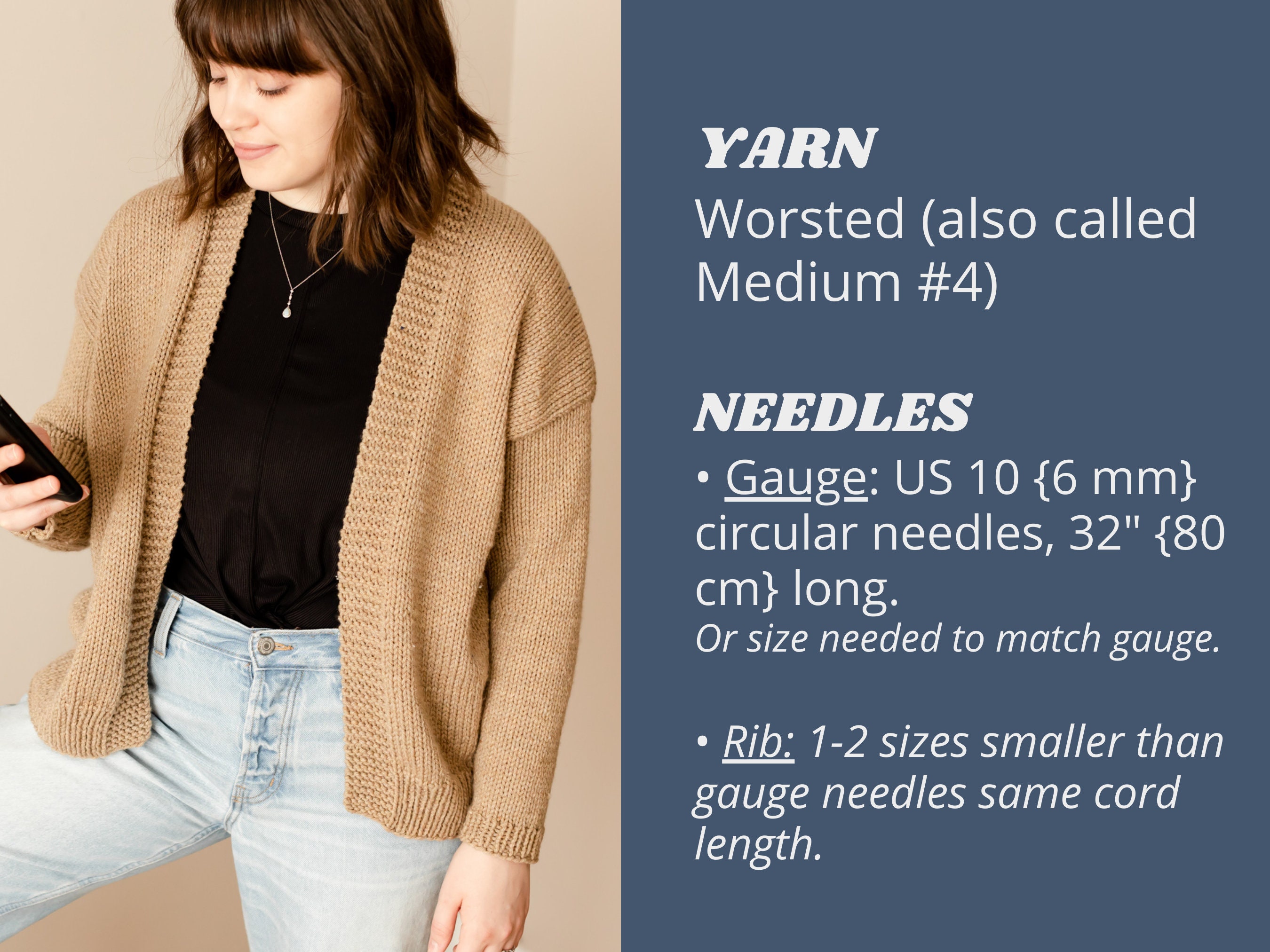 Easy Knit Cardigan for Beginners || Knitting Pattern | Worsted | FREE ...
