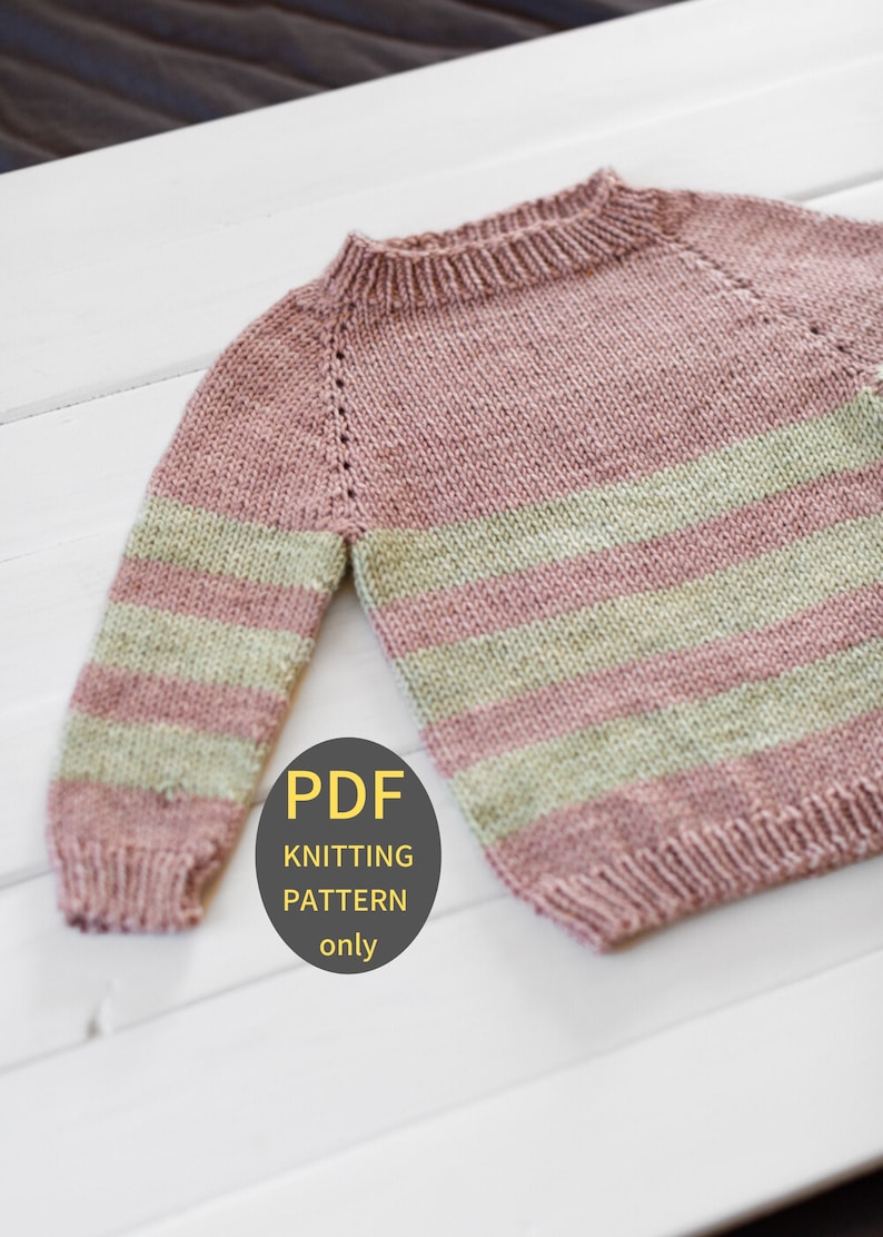 Kids Raglan Sweater Knitting Pattern // Hand Knit Baby Sweater - Etsy
