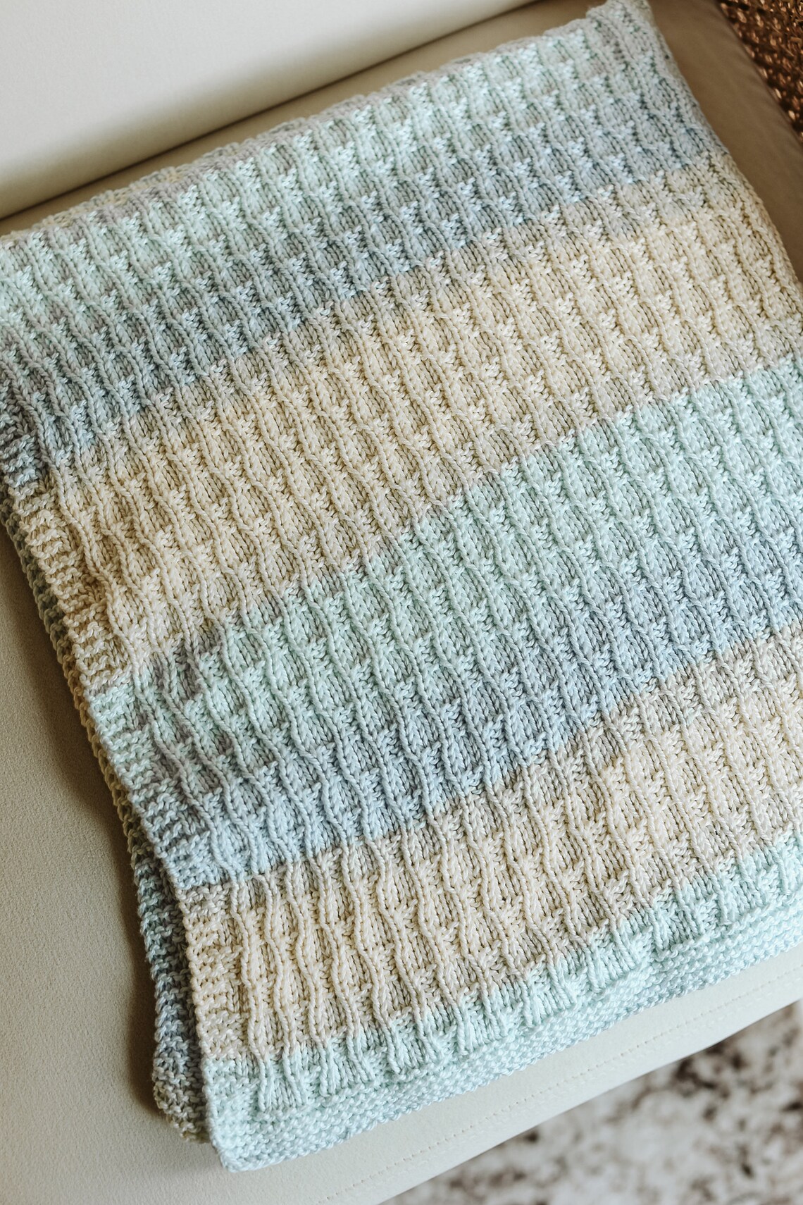 Beginner Wavy Rib Baby Blanket Knitting Pattern / Simple & - Etsy