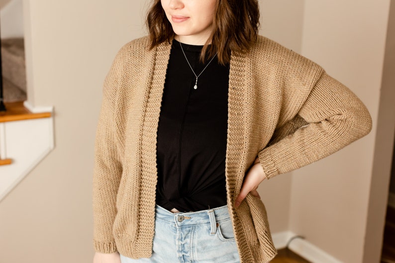 Easy Knit Cardigan for Beginners || Knitting Pattern | Worsted | FREE ...
