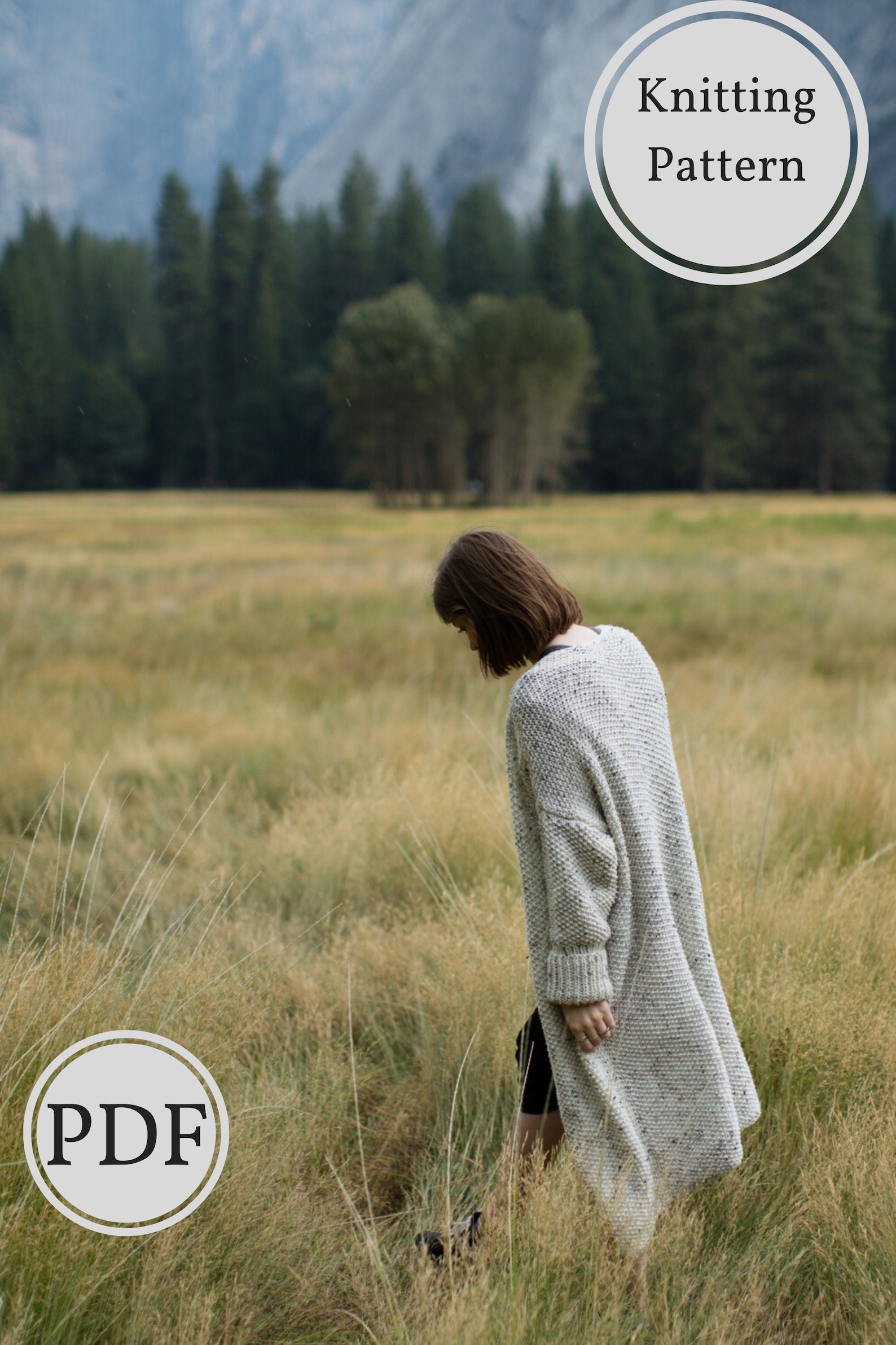 KNITTING PATTERN // Banff / Womens Oversized Long Cardigan / One Size ...