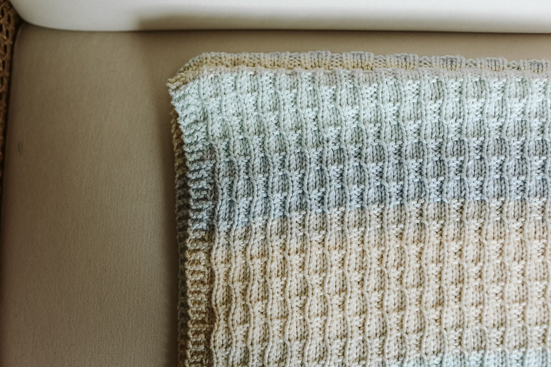 Beginner Wavy Rib Baby Blanket Knitting Pattern / Simple & Easy Knit ...