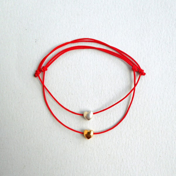 Red Heart Bracelet - Etsy