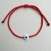 White evil eye Red string braided bracelet Kabbalah Unisex | Etsy