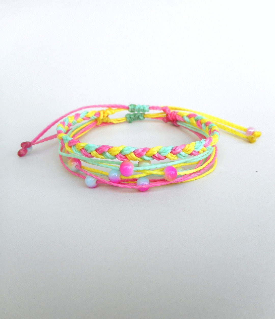 Braid Bracelet Set, Butter Yellow, Kawaii Stacking Bracelets Harajuku ...