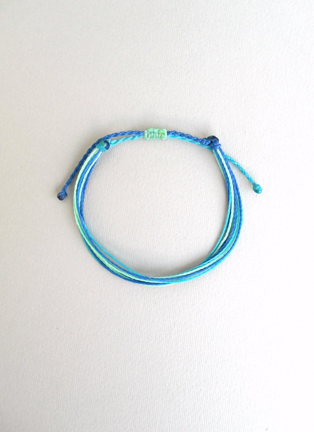 Blue String Surfer Bracelet, Ocean Waves ,boyfriend Gift, Multi Strand ...