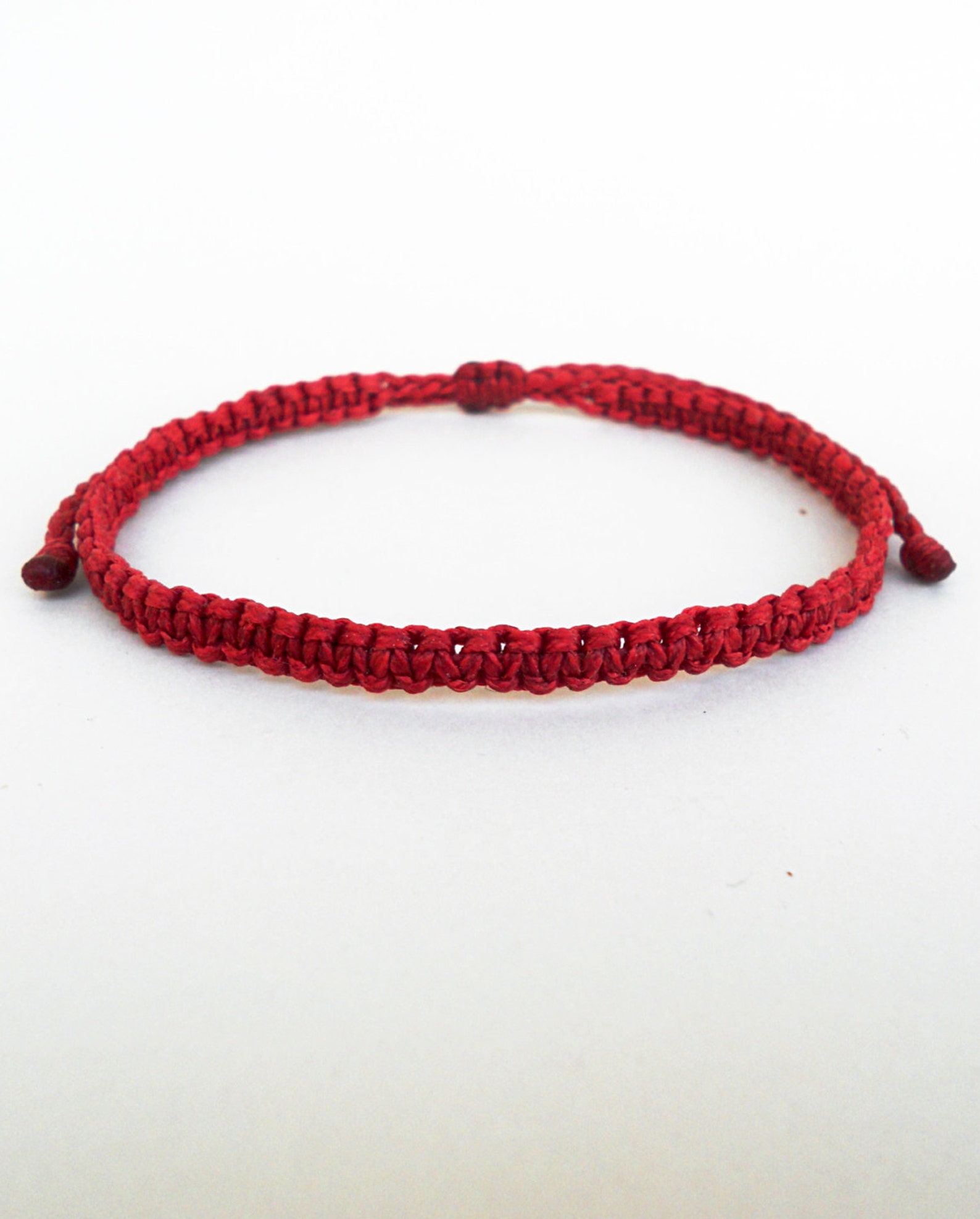 Dark Red Macrame Bracelet Kabbalah Bracelet Red String of Fate - Etsy