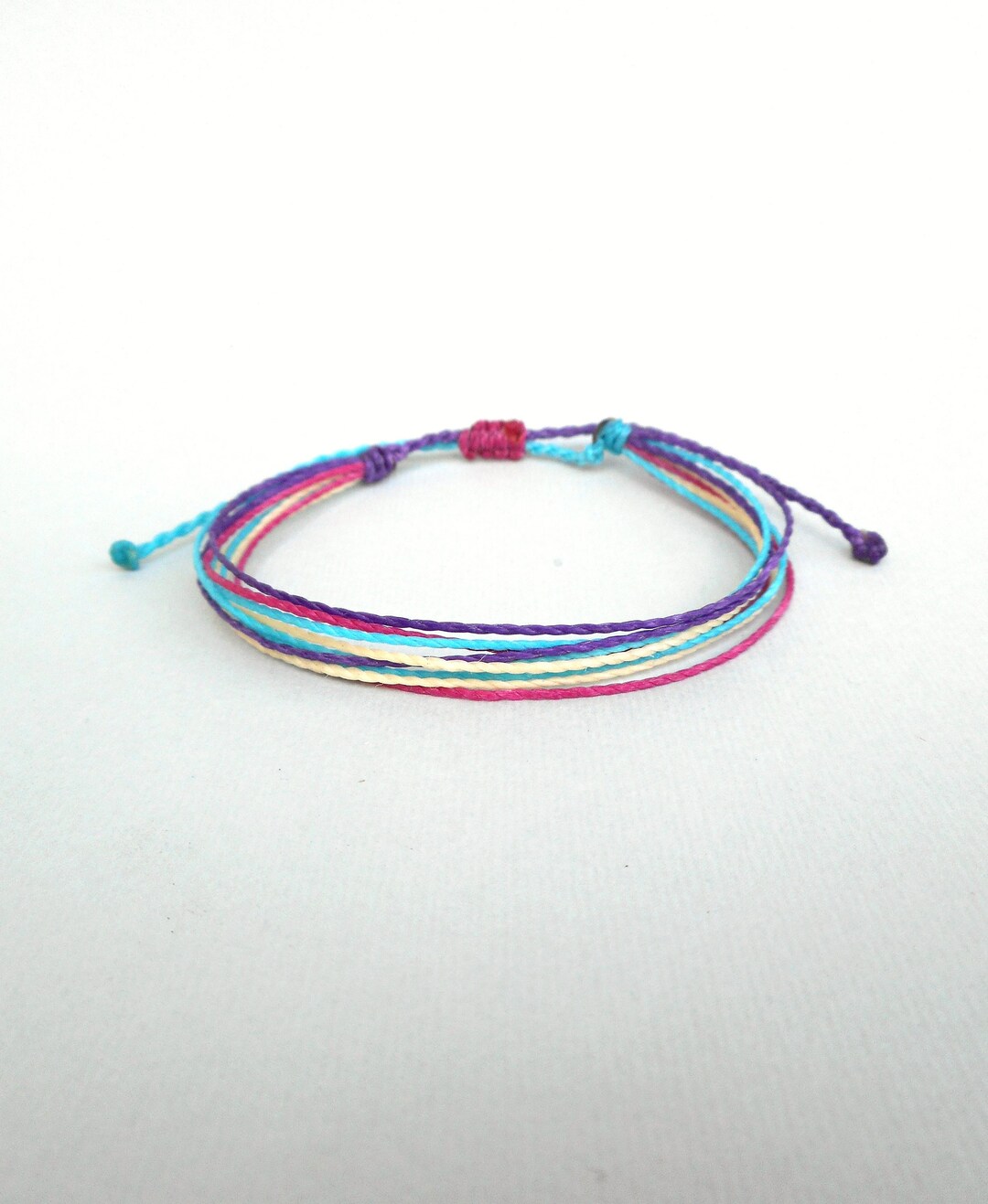 Stranded Bracelet String Bracelet, Teal Purple Multi Strand Bracelet ...