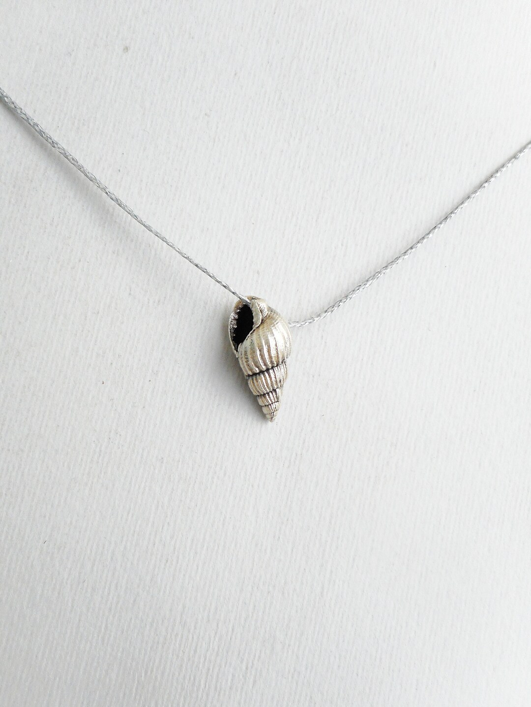 Seashell Necklace, Sea Shell Pendant Silver Plated Charm Beachy Coastal ...