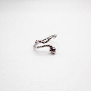 Rhodium Snake Ring Serpent Mens Ring Adjustable Open Ring - Etsy