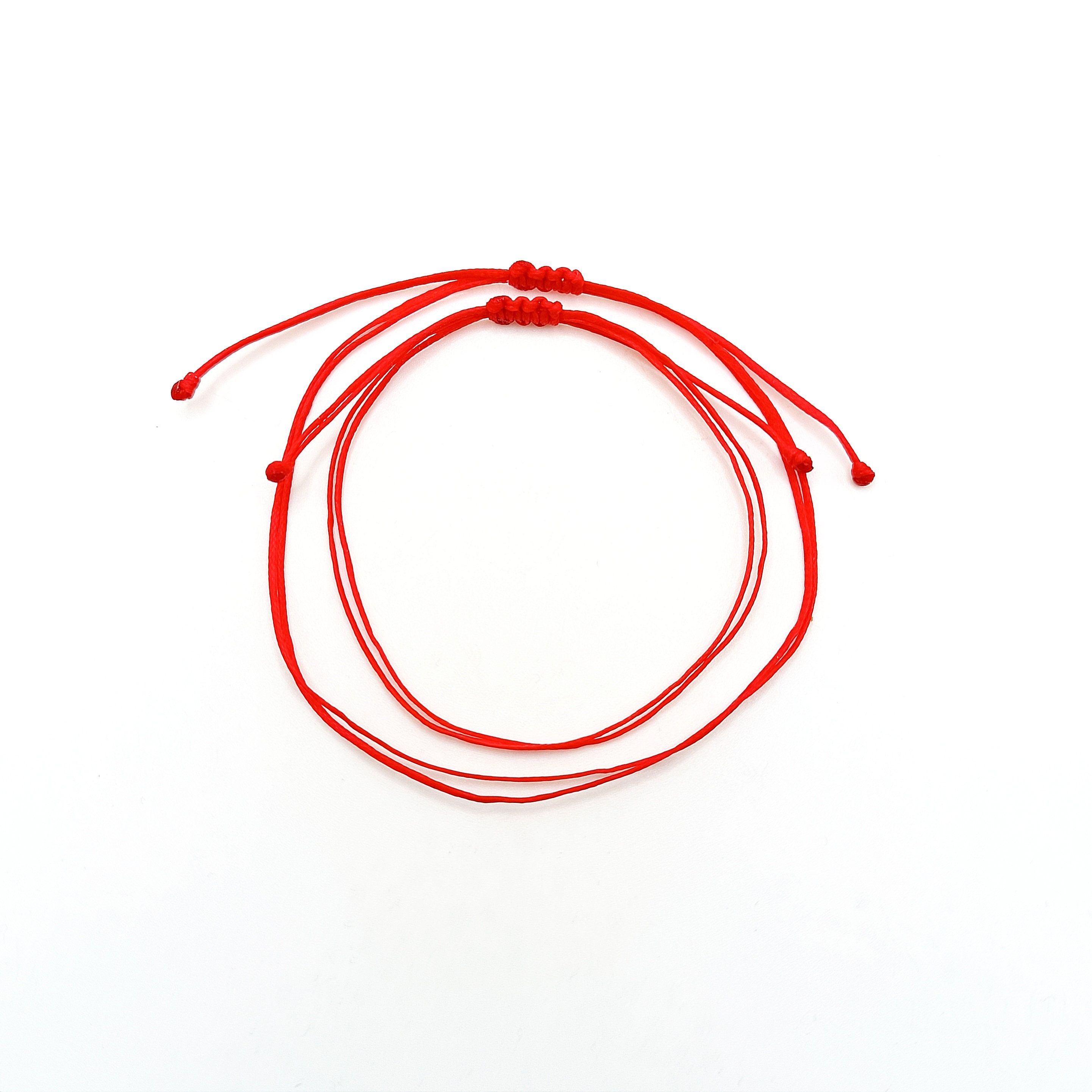 Red String Bracelet Set: Waxed Cord, Protection, Kabbalah, Couples Gift ...
