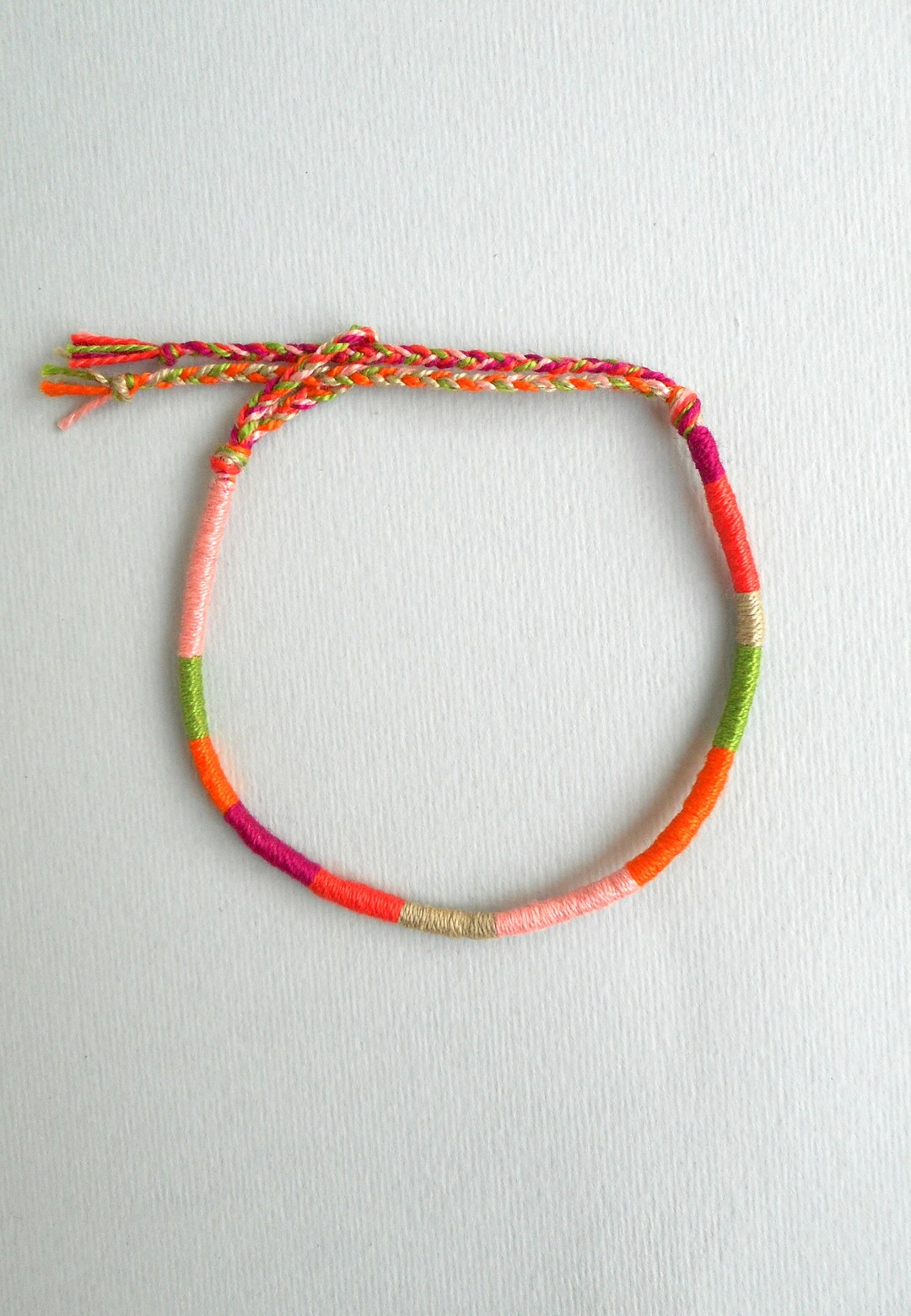 Thin Friendship Bracelet Cotton Thread Wrapped Bracelet - Etsy
