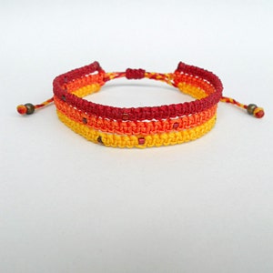 Tricolor Ombre Bracelet Triple Macrame Bracelet Three Strand Cuff ...