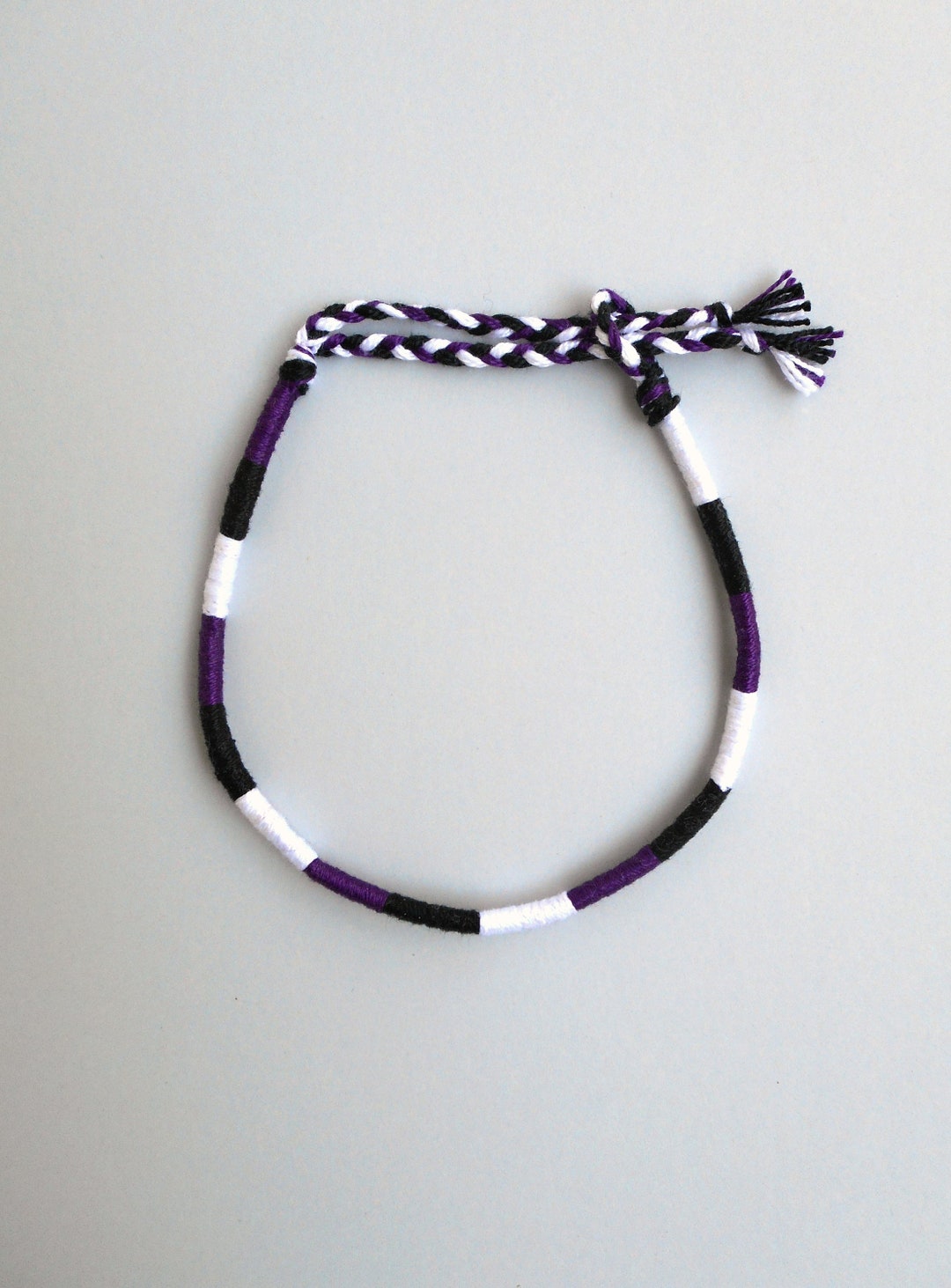 Friendship Cotton Rope Anklet, Black White Purple Surfer Gifts, Mens ...