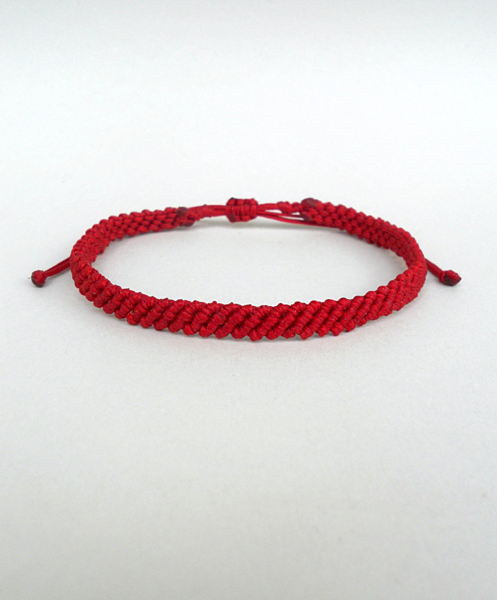 Red Macrame Wristband Kabbalah Bracelet Minimal Unisex | Etsy