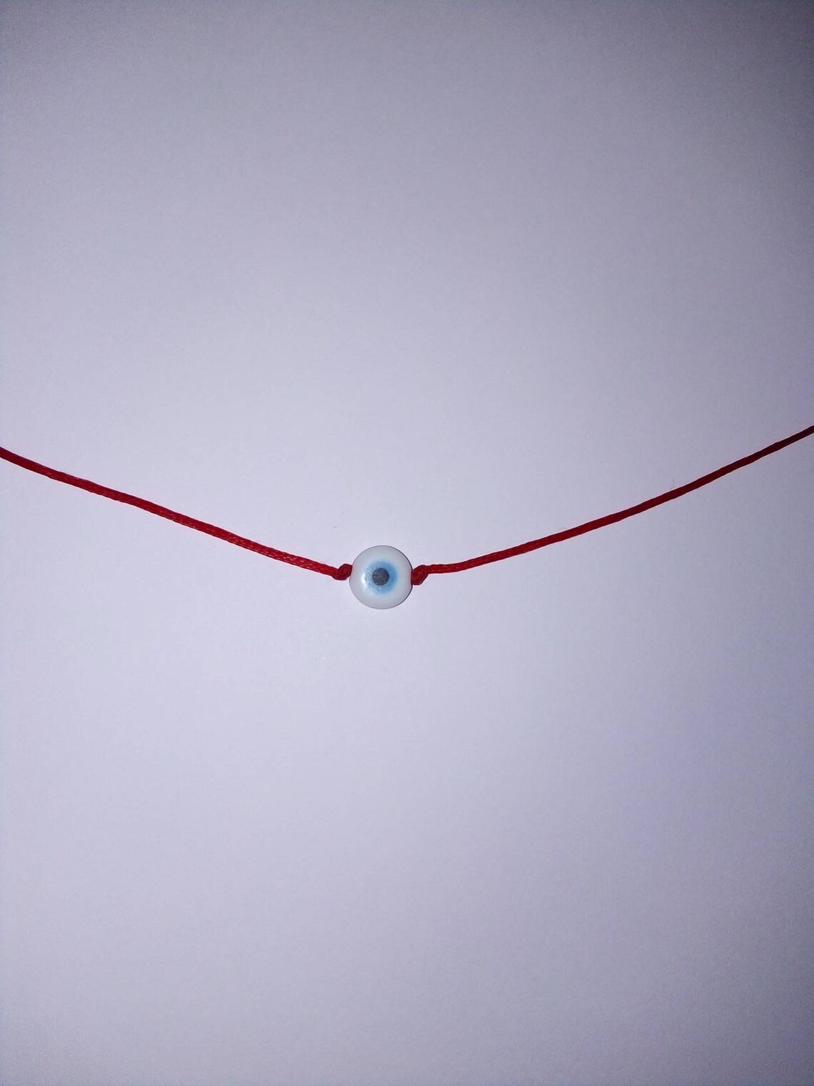 White evil eye necklace Black string choker Devils eye bead | Etsy