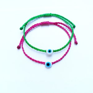White Evil Eye Red String Braided Bracelet Kabbalah Unisex Adjustable ...