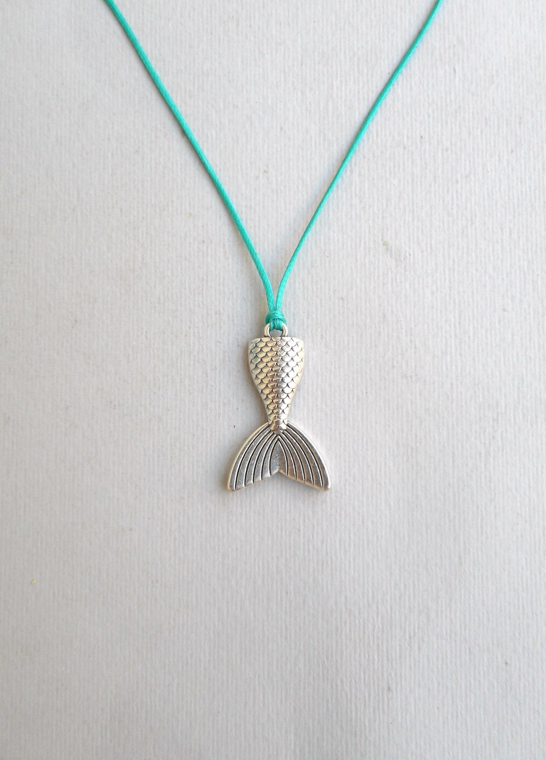 Mermaid Tail Necklace, Fish Tail Silver Plated Charm, Beach Jewelry ...