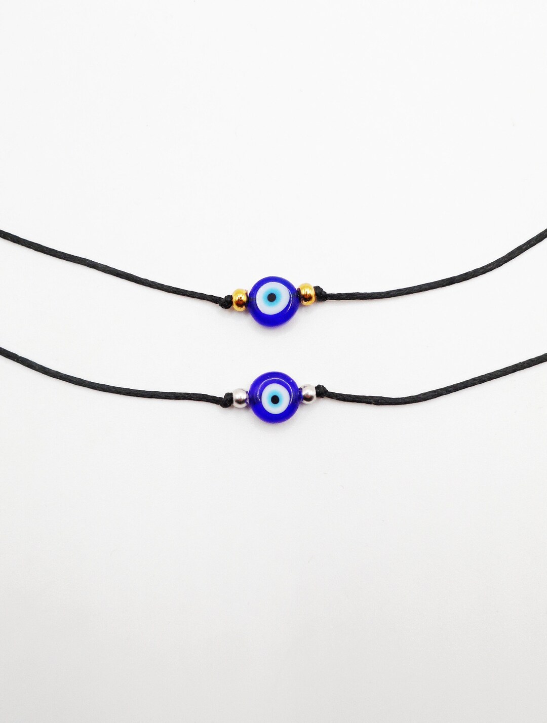 Evil Eye Cord Necklace: Turkish Amulet, 8mm Glass Bead, Protection ...