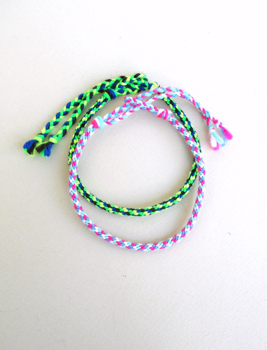 Thin Rope Kumihimo Anklet Neon Hot Pink Couples Anklet Bracelet Acrylic ...