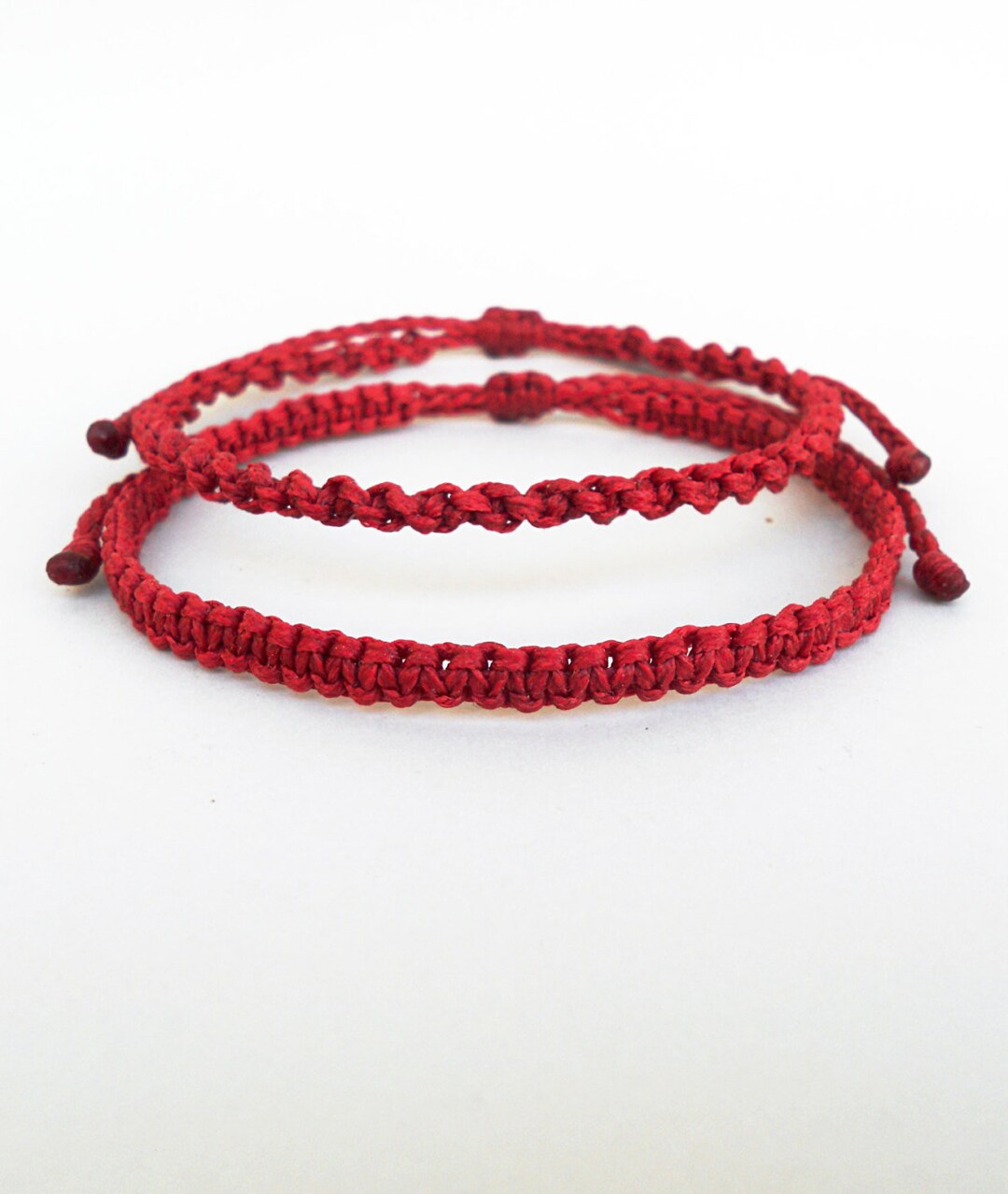 Dark Red Macrame Bracelet Kabbalah Bracelet Red String of Fate Braided ...