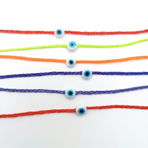 White Evil Eye Red String Braided Bracelet Kabbalah Unisex Adjustable ...