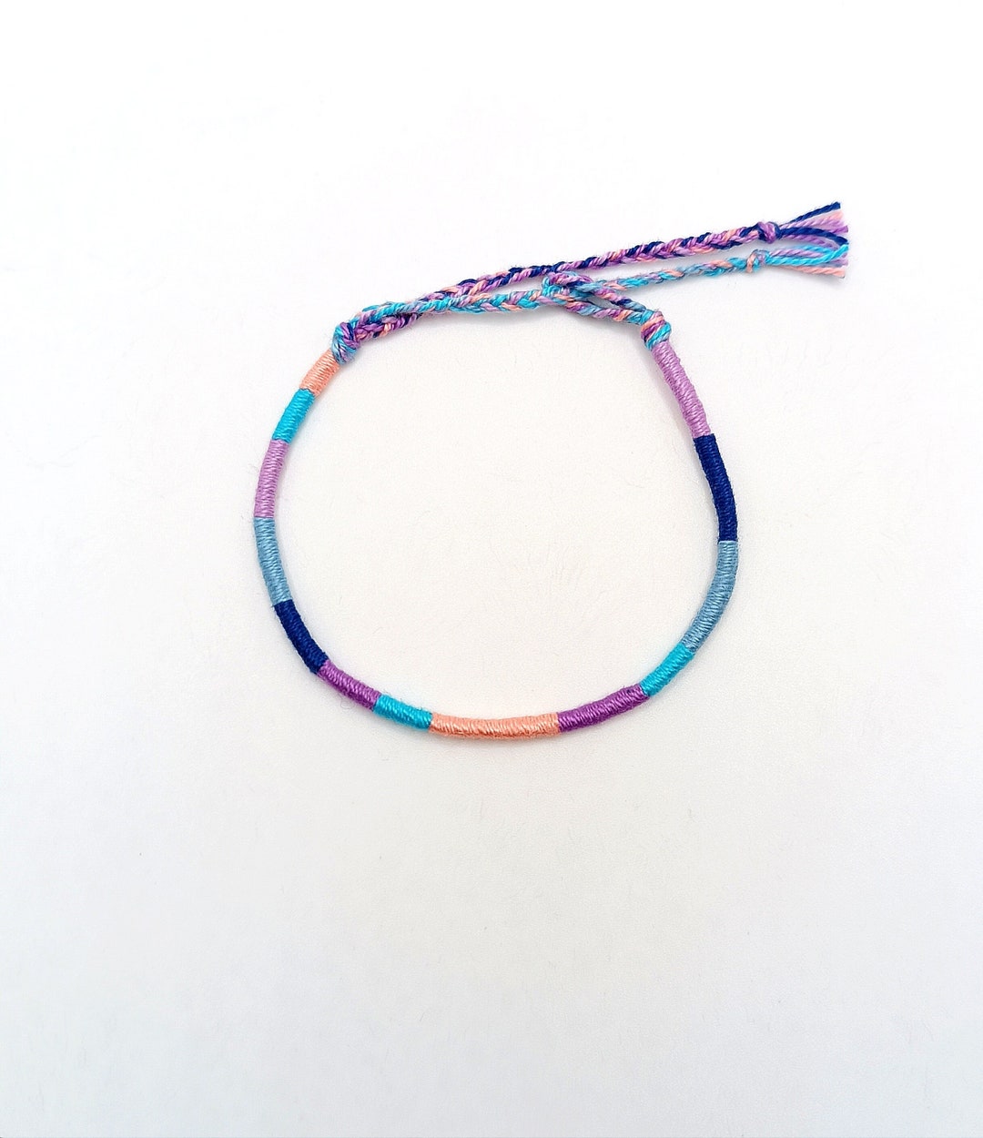 Pastel Friendship Bracelet: Cotton Thread Wrapped Braid - Etsy