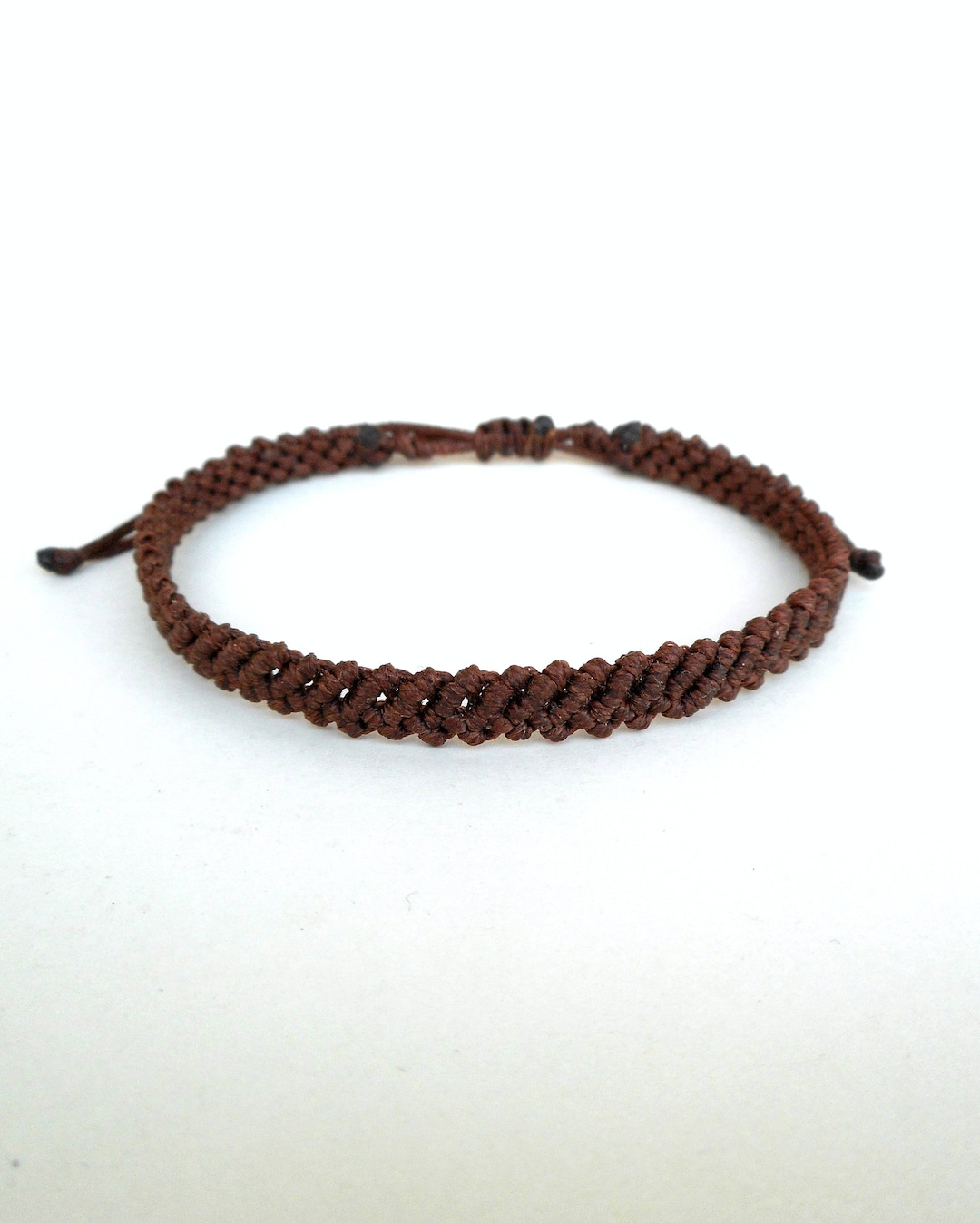 Brown Macrame Bracelet: Chevron Braid, Minimalist Surf Style - Etsy