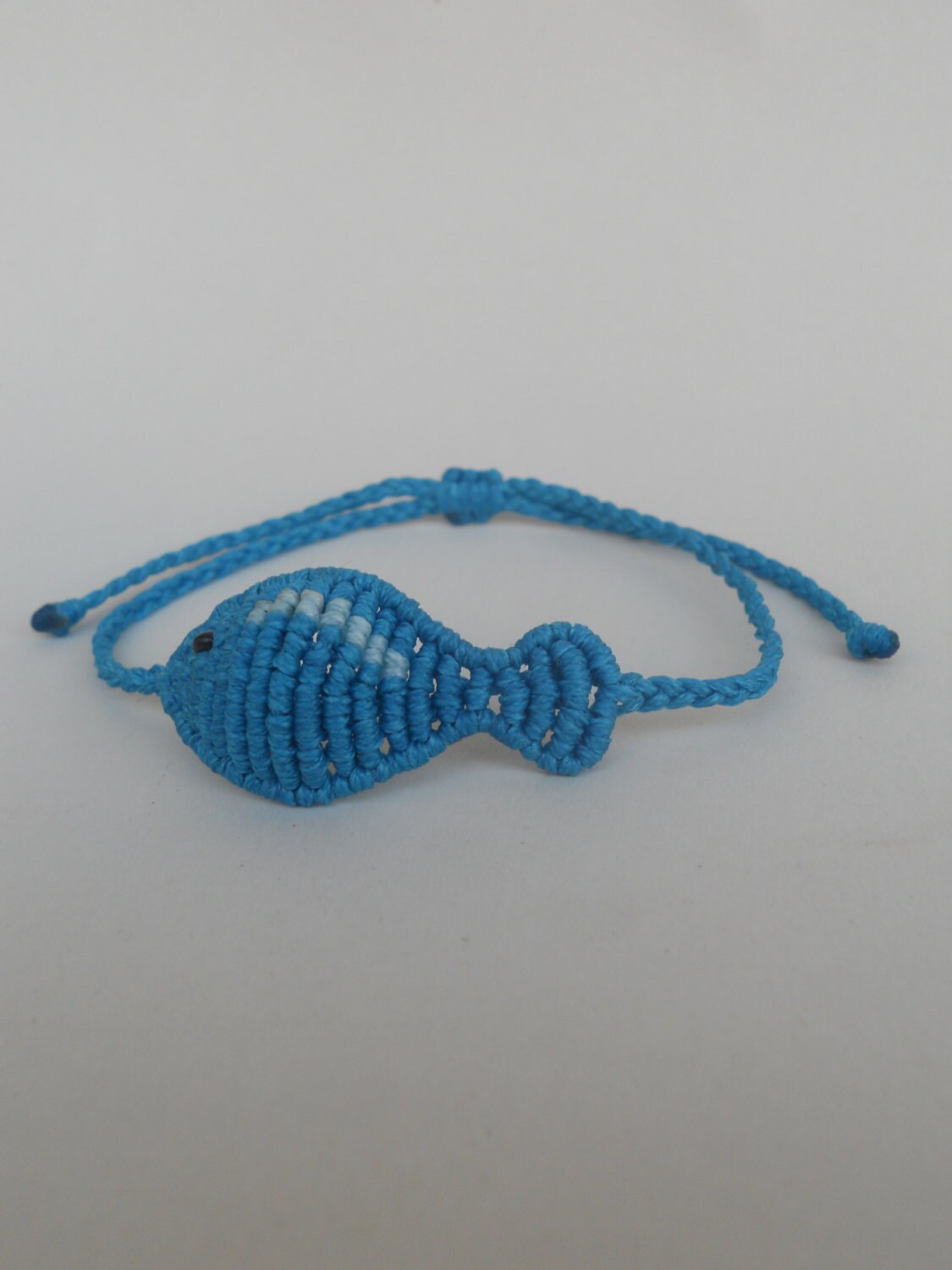 Teal Blue Fish Macrame Bracelet Unisex Gift Adjustable Sea - Etsy