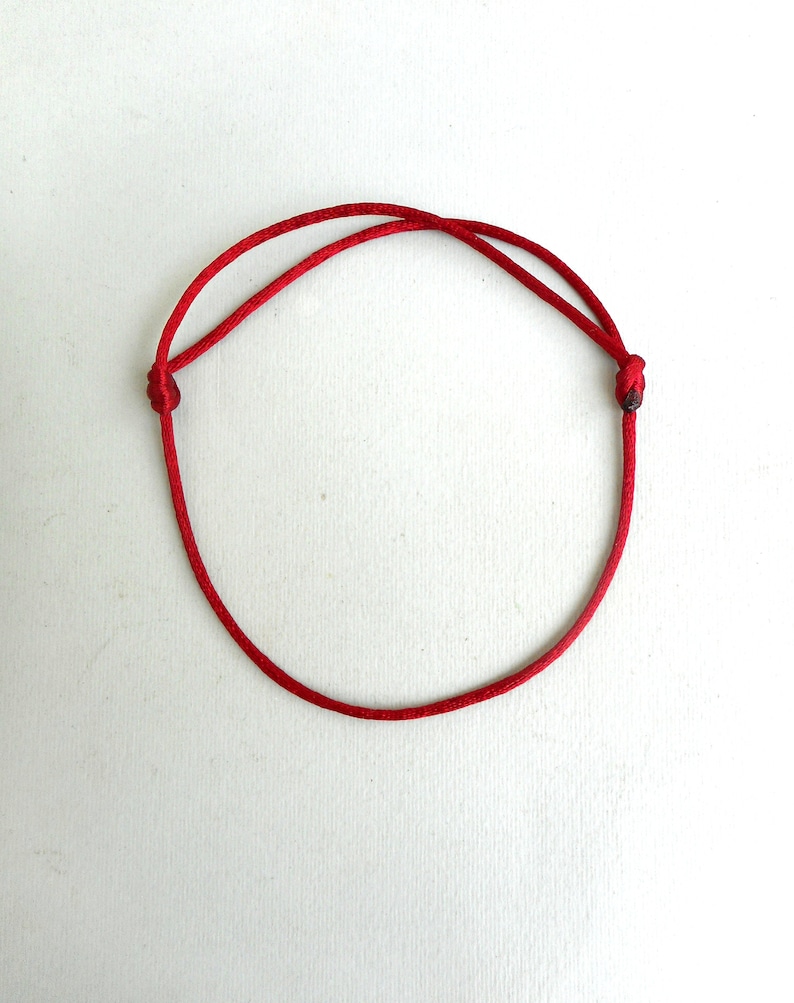 2mm rope anklet Red string of fate Satin rattail cord Buddhist | Etsy