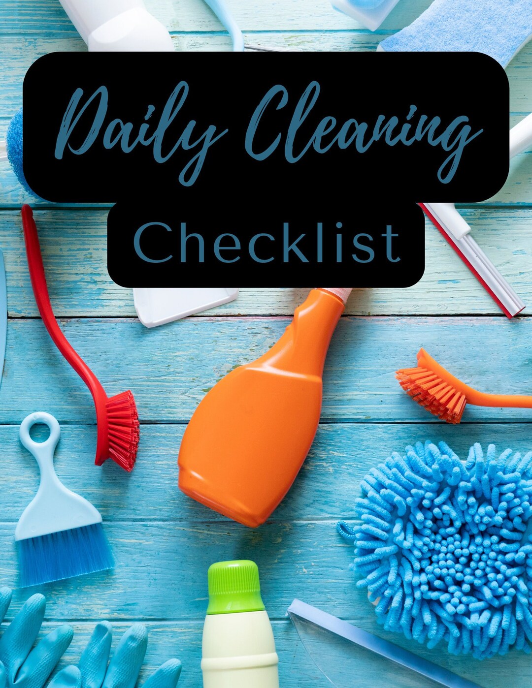 Daily Cleaning Checklist: Printable Checklist, Printable Chores List ...