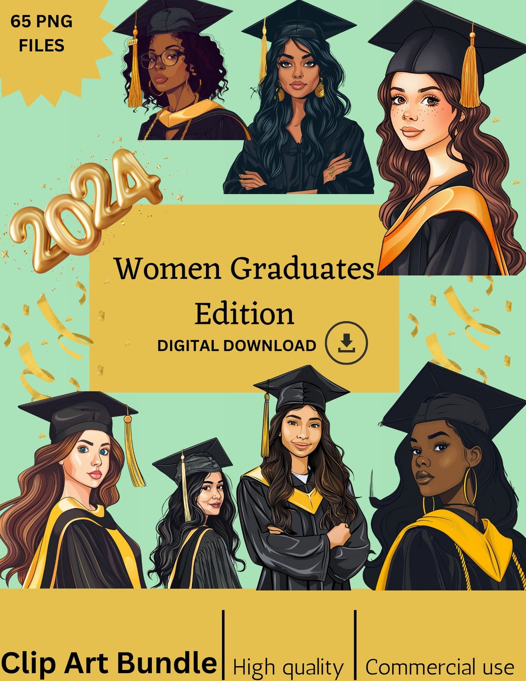 Watercolor Graduation Clipart, College Graduate, High School Graduate ...