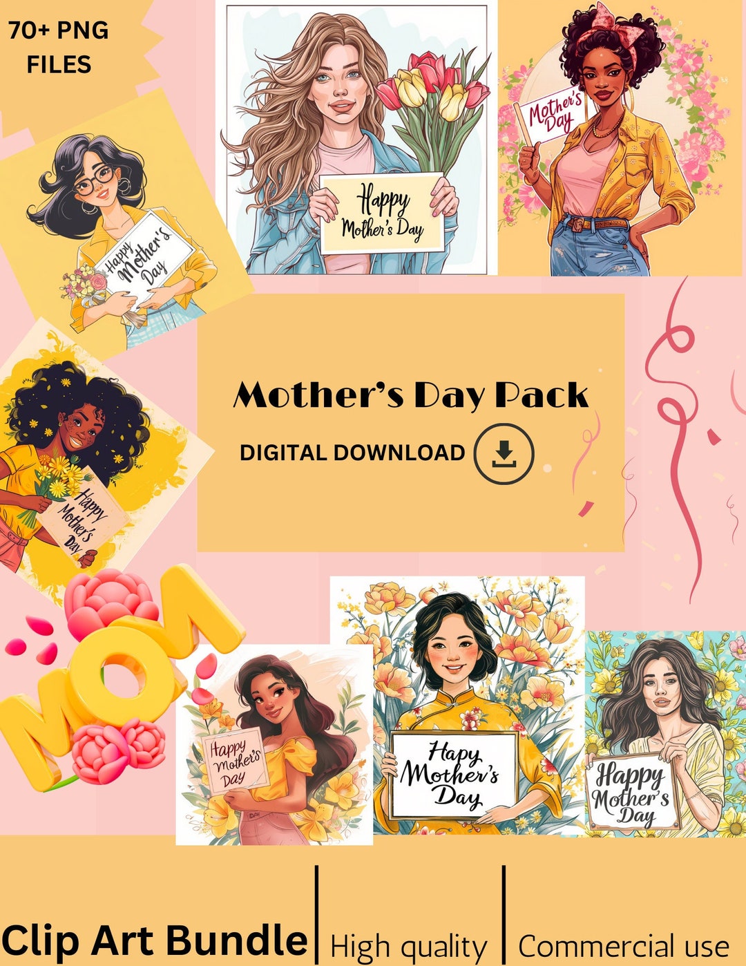 Mother's Day Clip Art, Happy Mother's Day, Mom, May, Women Clip Art ...